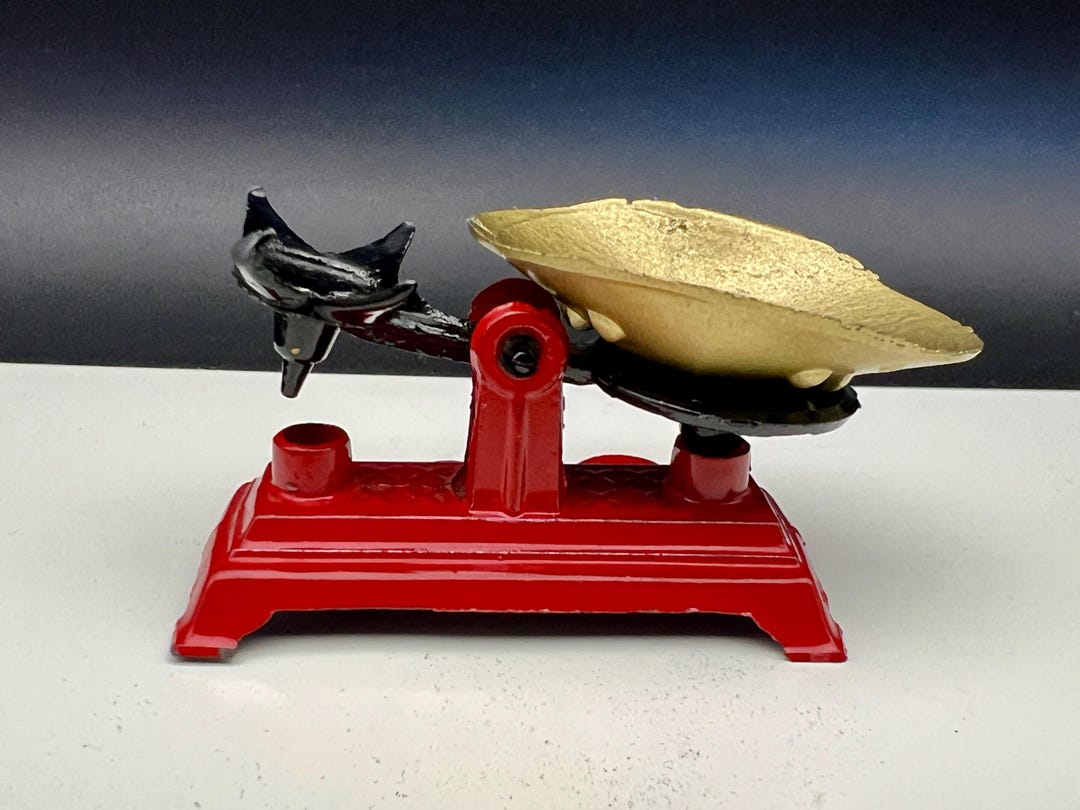 VTG Shackman Balance Scale, Cast Iron With Original Purple Velvet Base ...