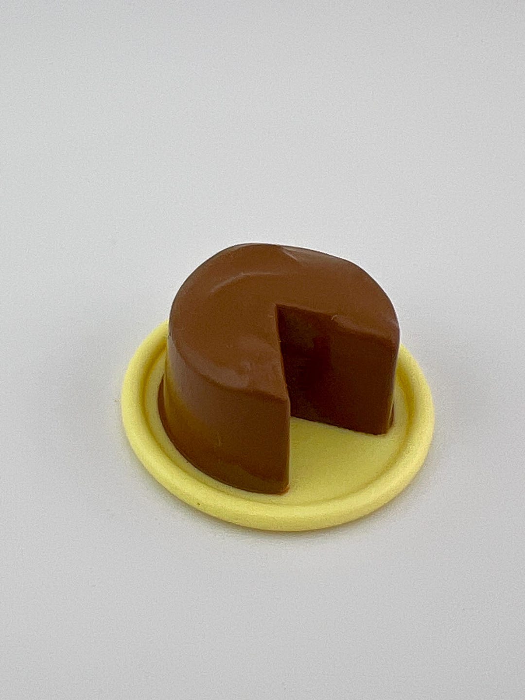 NOT 1:12. PLAYSKOOL Chocolate Plastic Cake With Slice Cut on Yellow ...