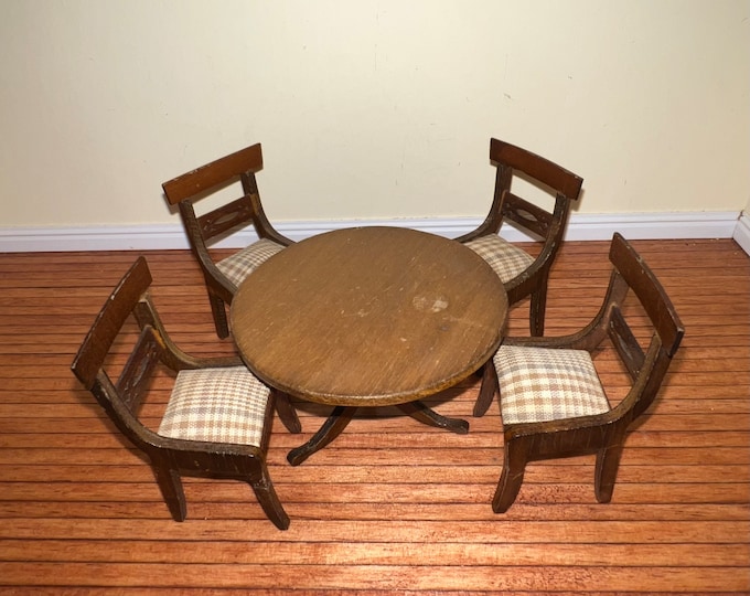 Shackman Dining Room Set of Table and 4 Chairs! Dollhouse Scale 1:12 ...