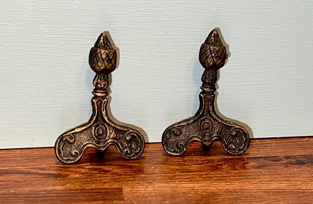 Decorative Andirons. Vintage. Fireplace Accessory. Dollhouse Scale 1:12 ...