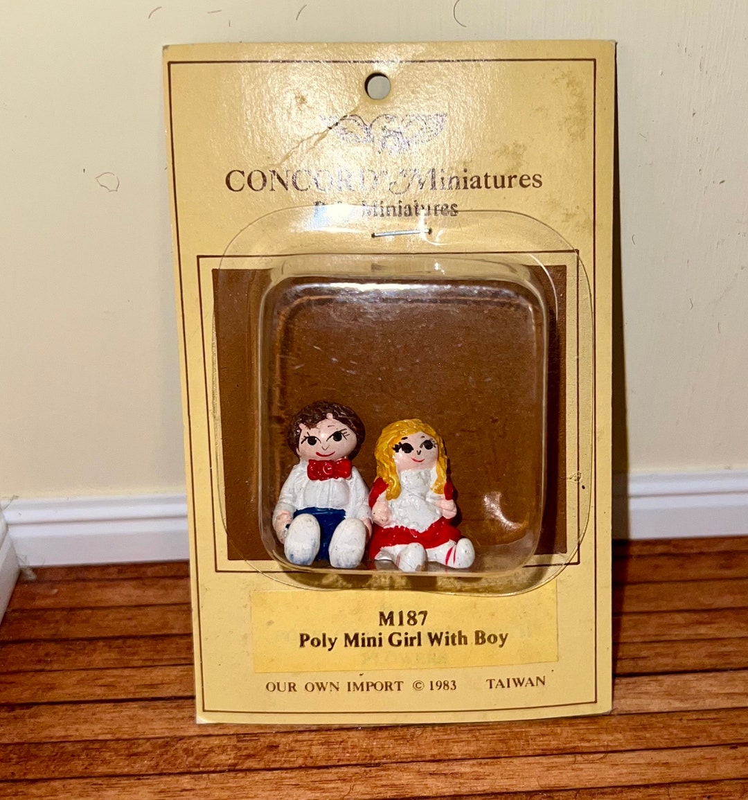 Poly Miniature Dolls. One Boy and One Girl. Original Concord Packaging ...