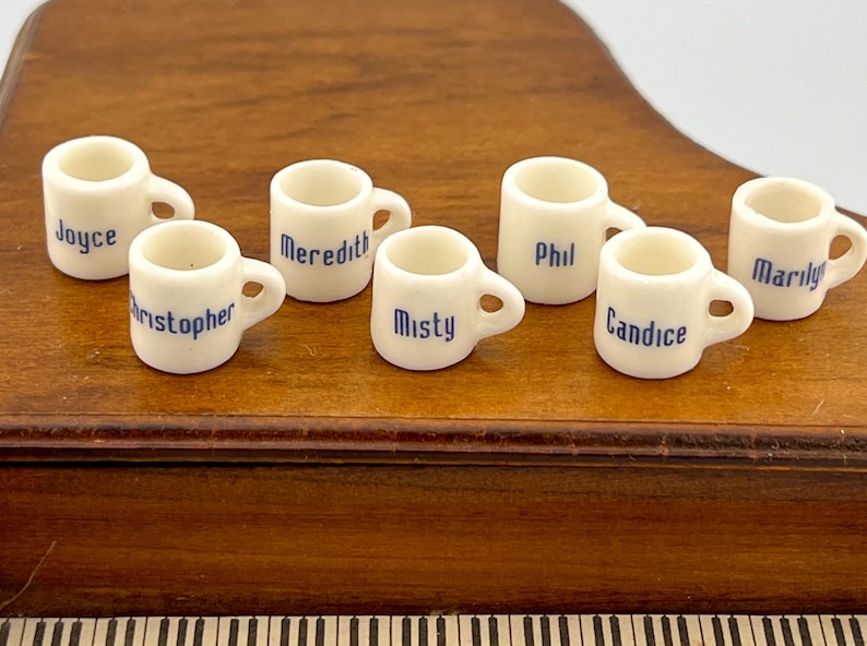 Coffee Time! ONLY “misty” Available. Personalized Mugs. Dollhouse Scale ...