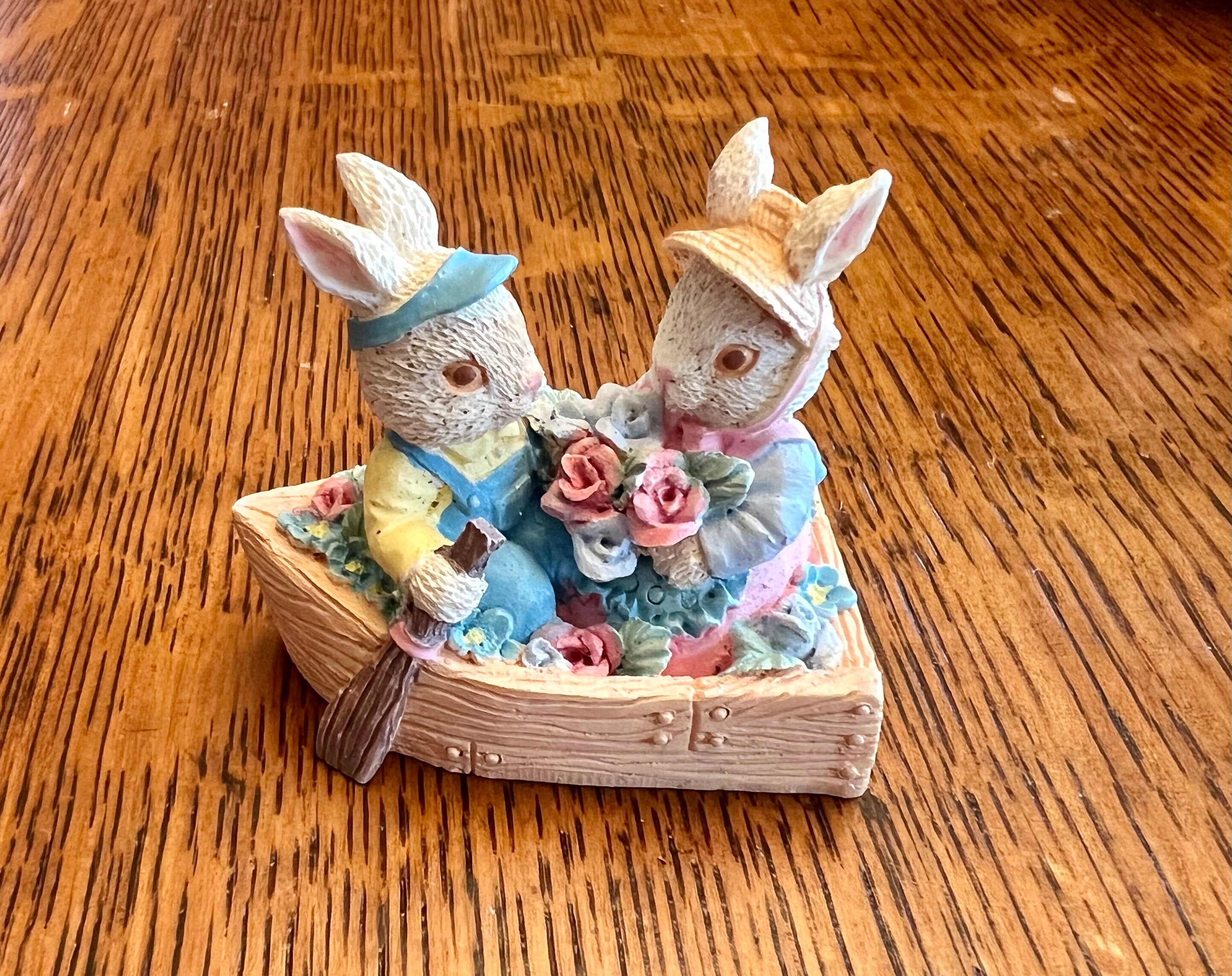 Not 1:12. Spring Park Bridge Bunnies Figurines Two in a Boat - Etsy