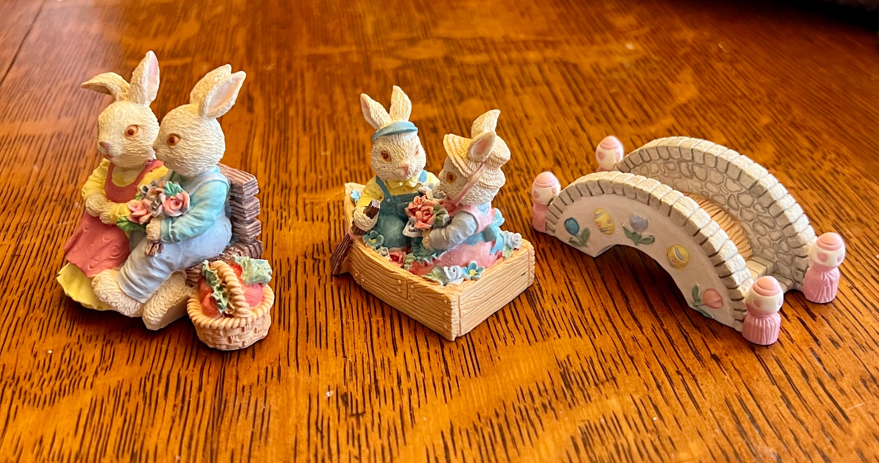 Not 1:12. Spring Park Bridge Bunnies Figurines Two in a Boat - Etsy