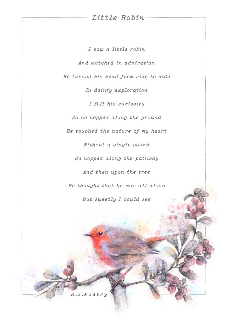 Robin Art Print: Inspirational Poetry, Mindfulness Theme - Etsy