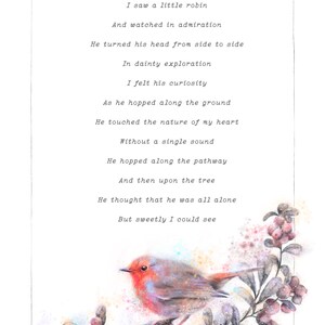 Robin Art Print: Inspirational Poetry, Mindfulness Theme - Etsy