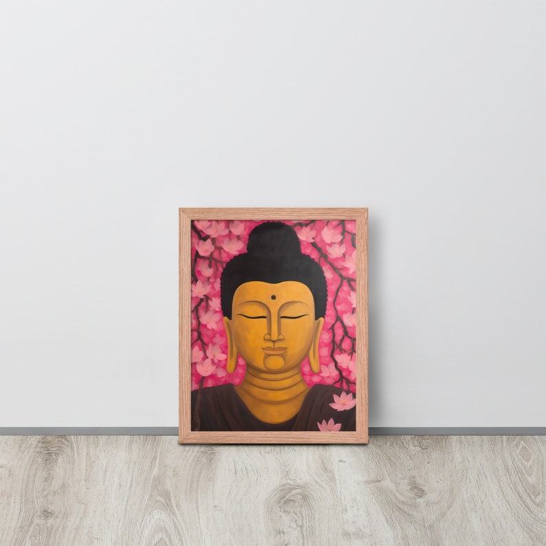 Buddha Tibetan Art Print Pink Lotus Embrace Artisanalcreationart,lotus ...