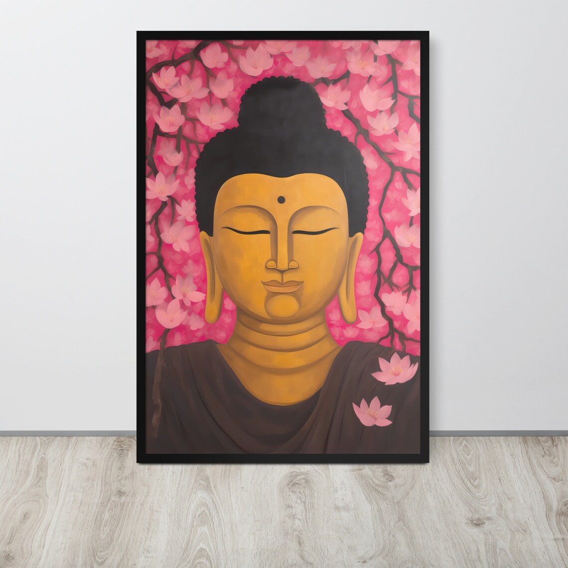 Buddha Tibetan Art Print Pink Lotus Embrace Artisanalcreationart,lotus ...