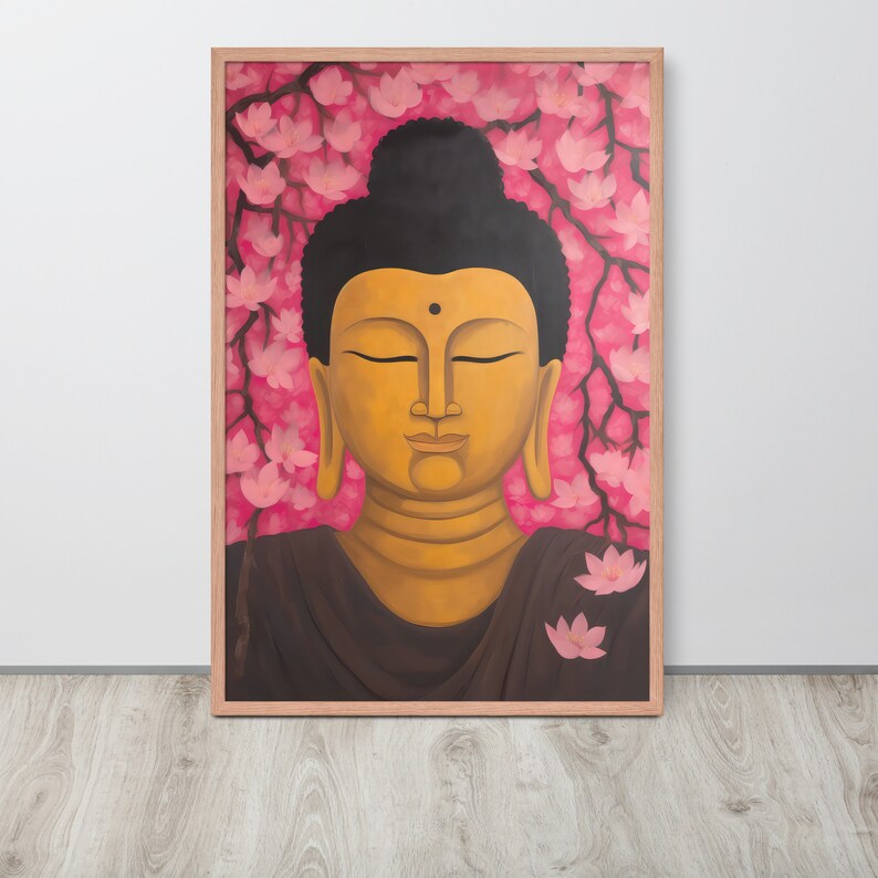 Buddha Tibetan Art Print Pink Lotus Embrace Artisanalcreationart,lotus ...