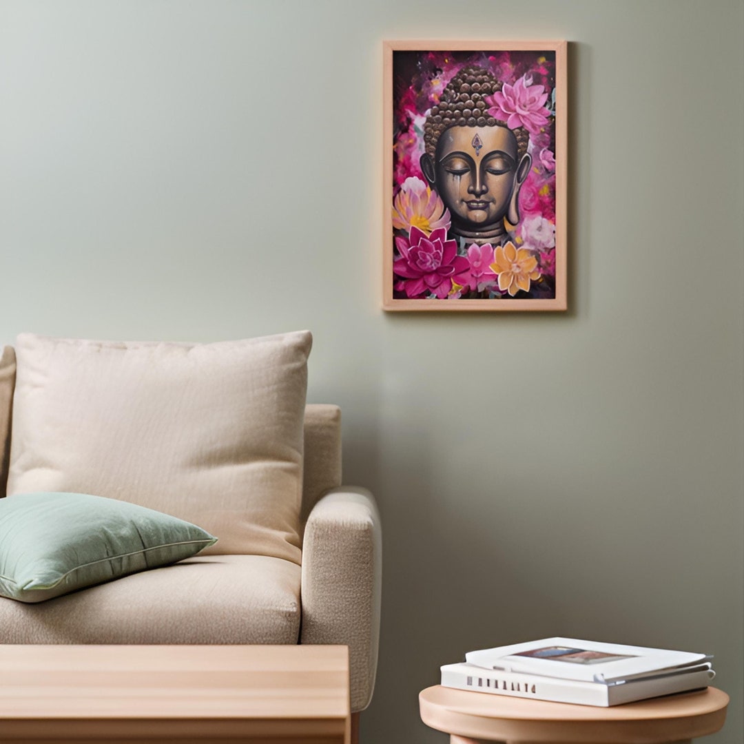 Buddha Wall Art, Buddha Decor, Buddha Lotus, Tibetan Buddha, Zen Home ...