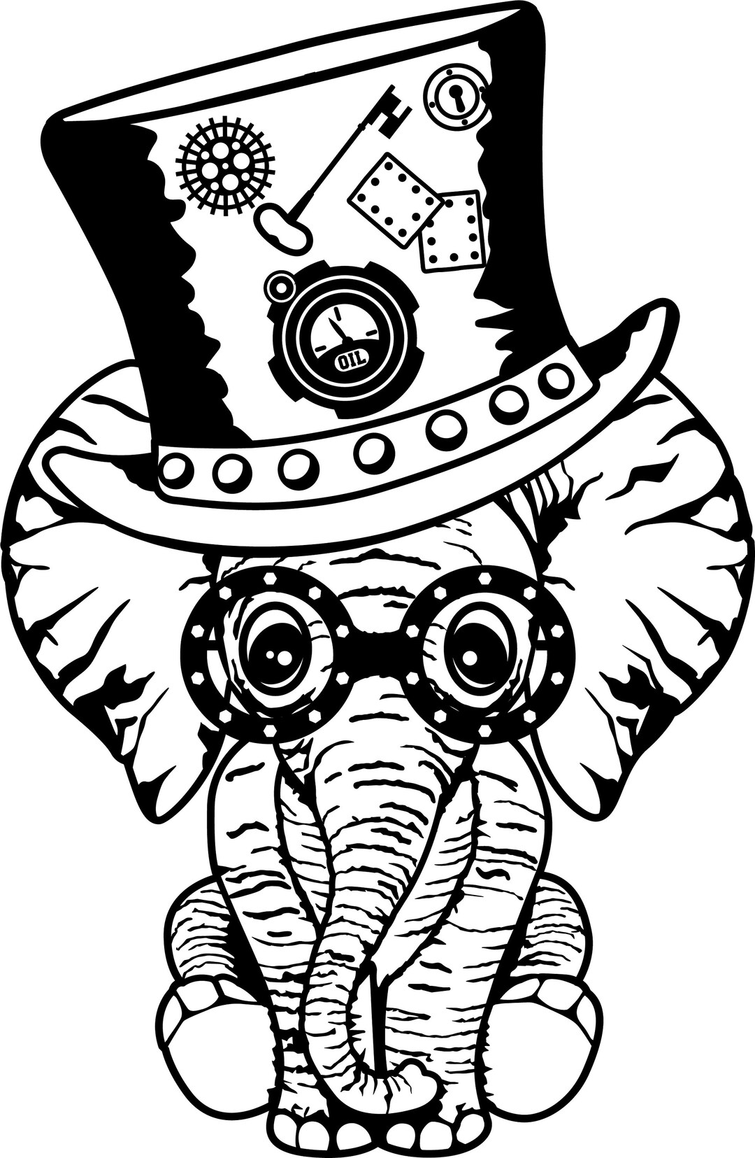 Steampunk Elephant Svg Png Pdf - Etsy