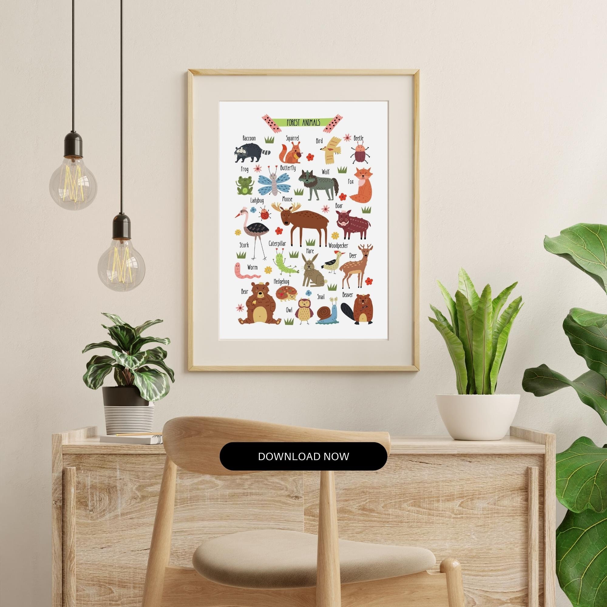 Forest Animals Kindergarten Classroom Decor Printable, Educational ...