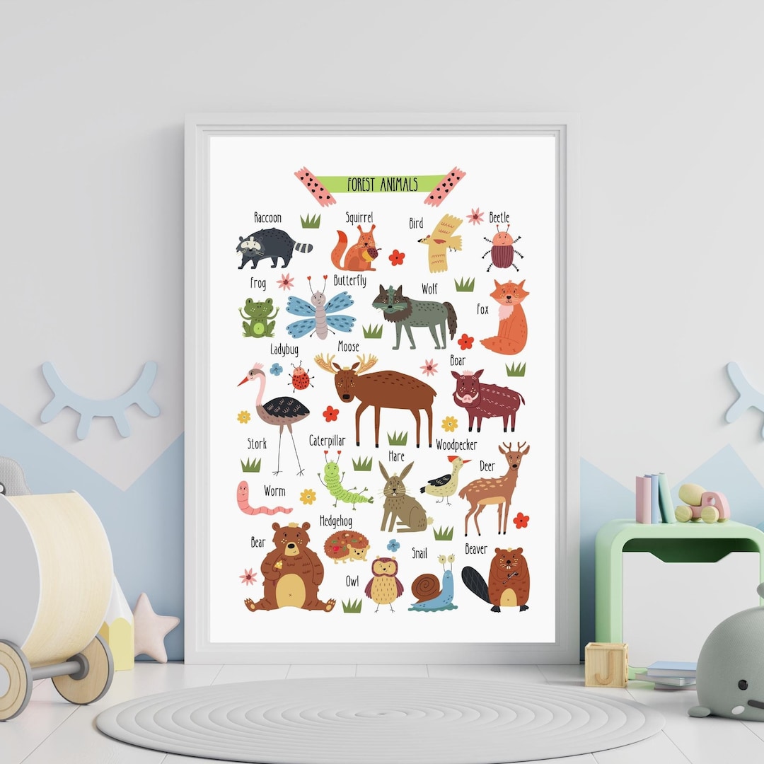 Forest Animals Kindergarten Classroom Decor Printable, Educational ...