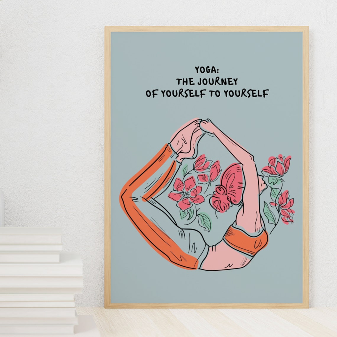 Printable Yoga Poster Set of 8 for Home Practice, Set of 8 Yoga Poses ...