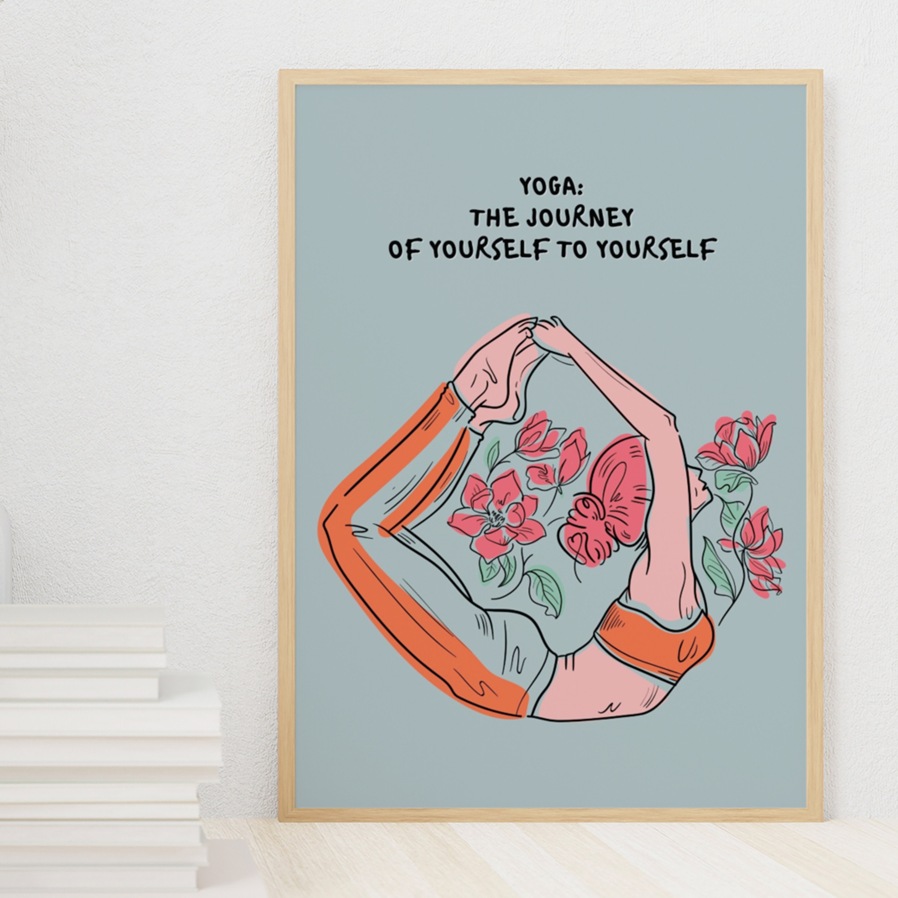 Printable Yoga Poster Set of 8 for Home Practice, Set of 8 Yoga Poses ...