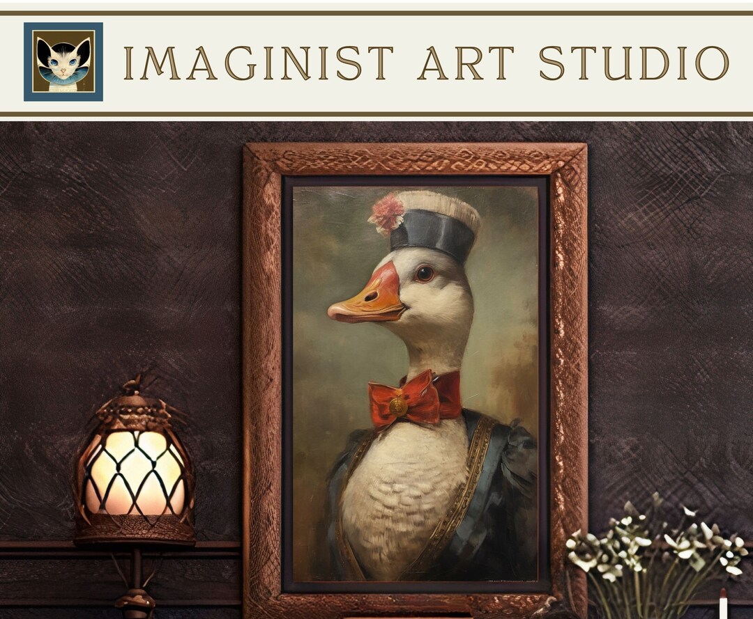 Funny Goose Portrait Painting Animals as Humans Art Poster - Etsy