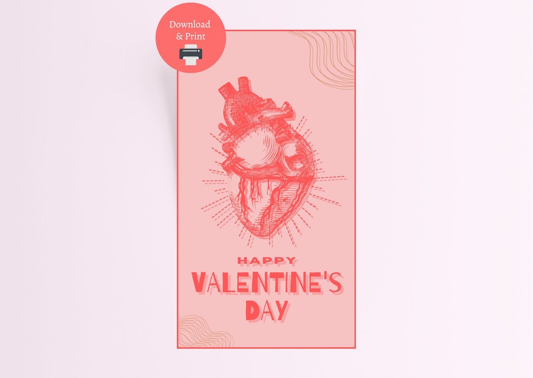 Happy Valentine's Day Poster, Valentines Day Poster, Printable - Etsy