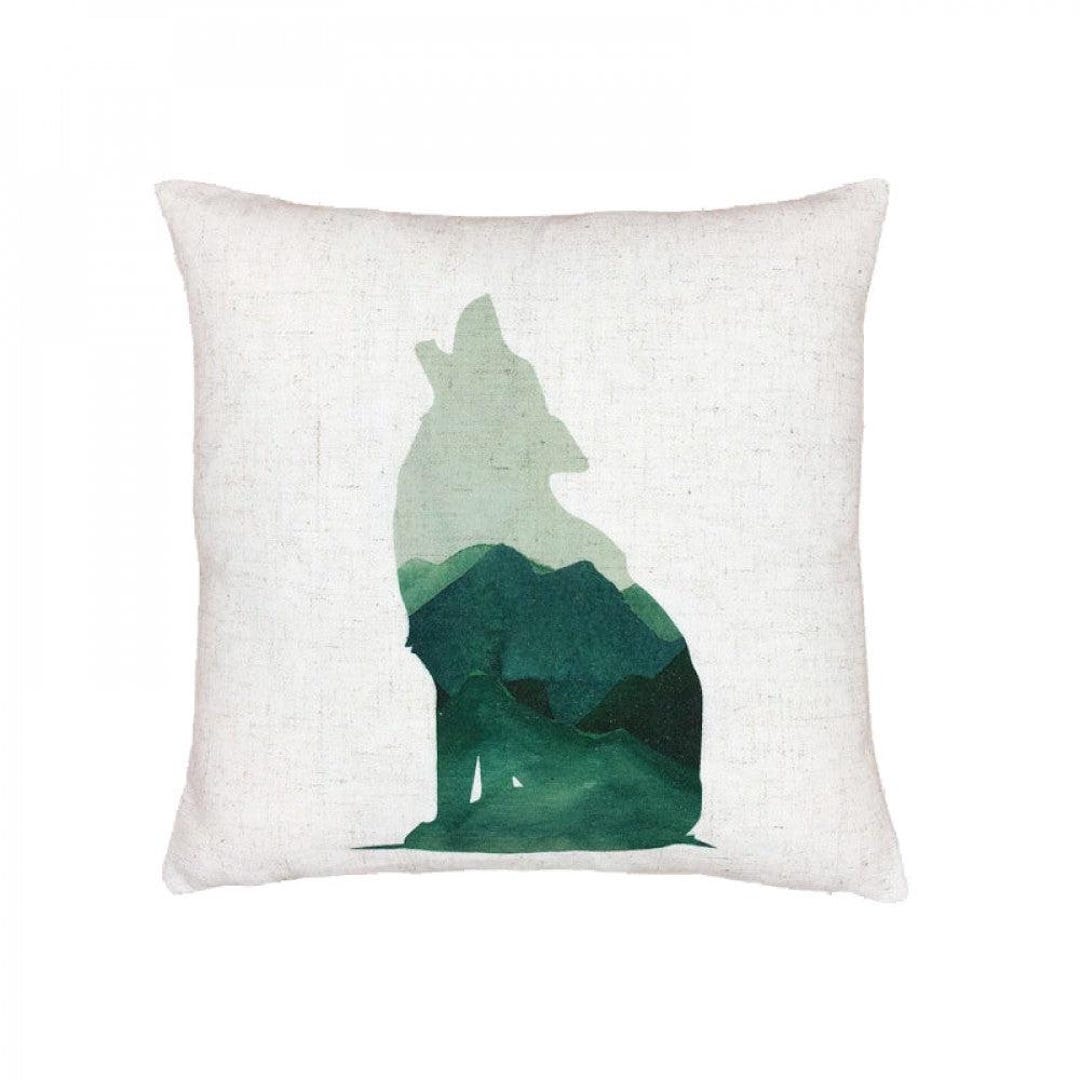 Howling Wolf With Mountain Image With Feather Down Insert Pillow - Etsy