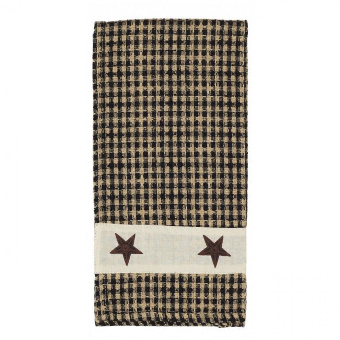 Black Checks With Star Trim Tea Towel - Etsy