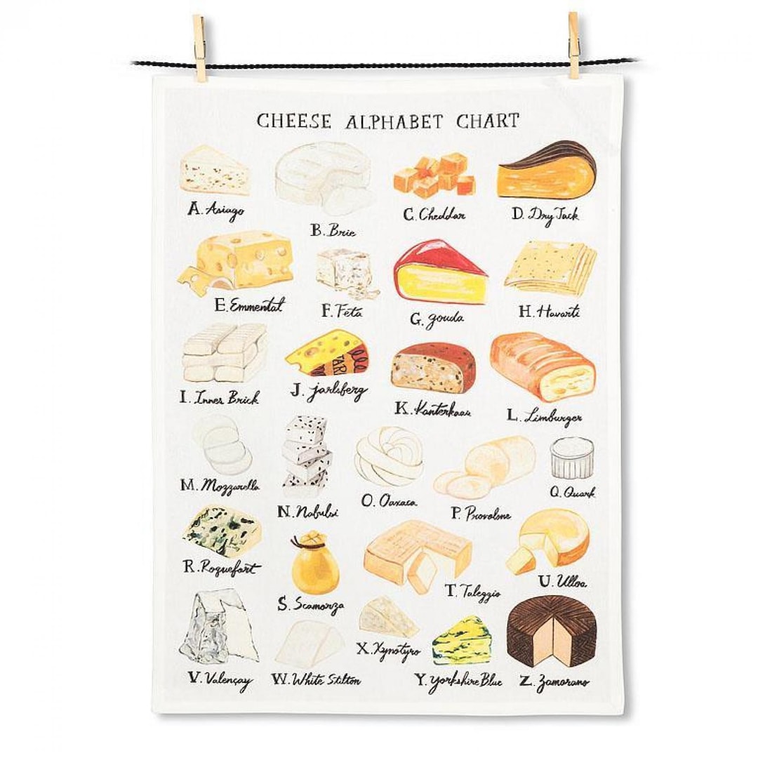 Cheese Alphabet Chart Tea Towel - Etsy