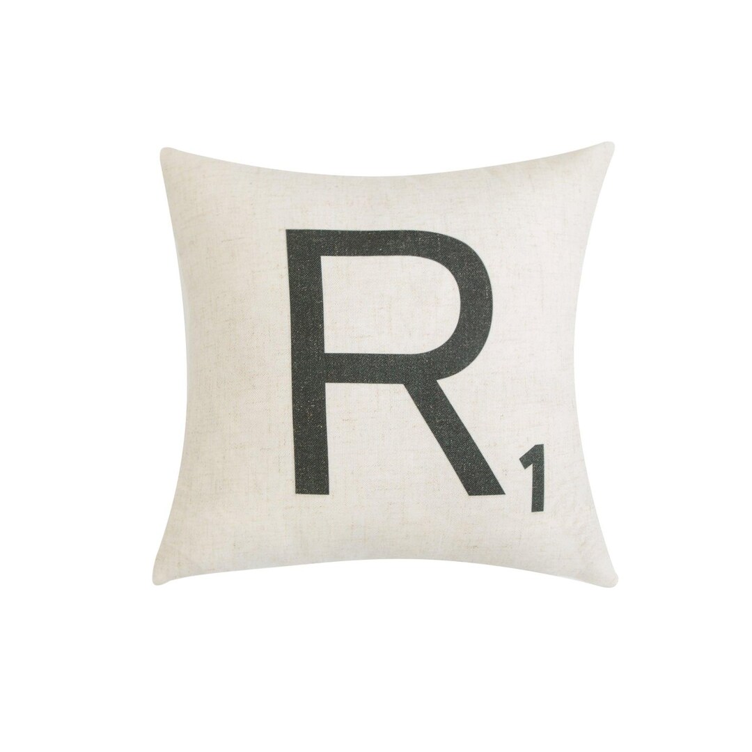 Letter-r1 With Feather Down Insert Pillow - Etsy
