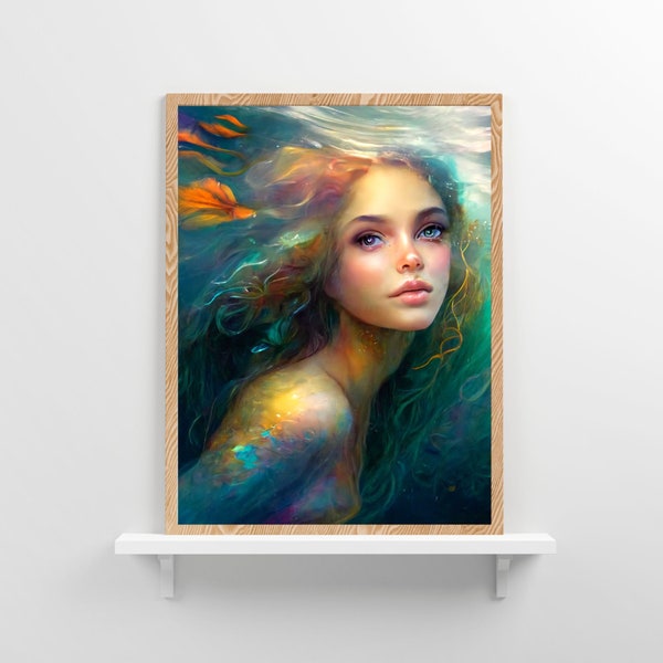 Realistic Mermaid Wall Art - Etsy