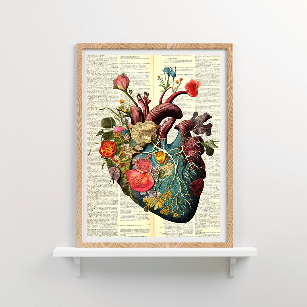 Digital Download Anatomical Botanical Heart Anatomy Poster Unique ...