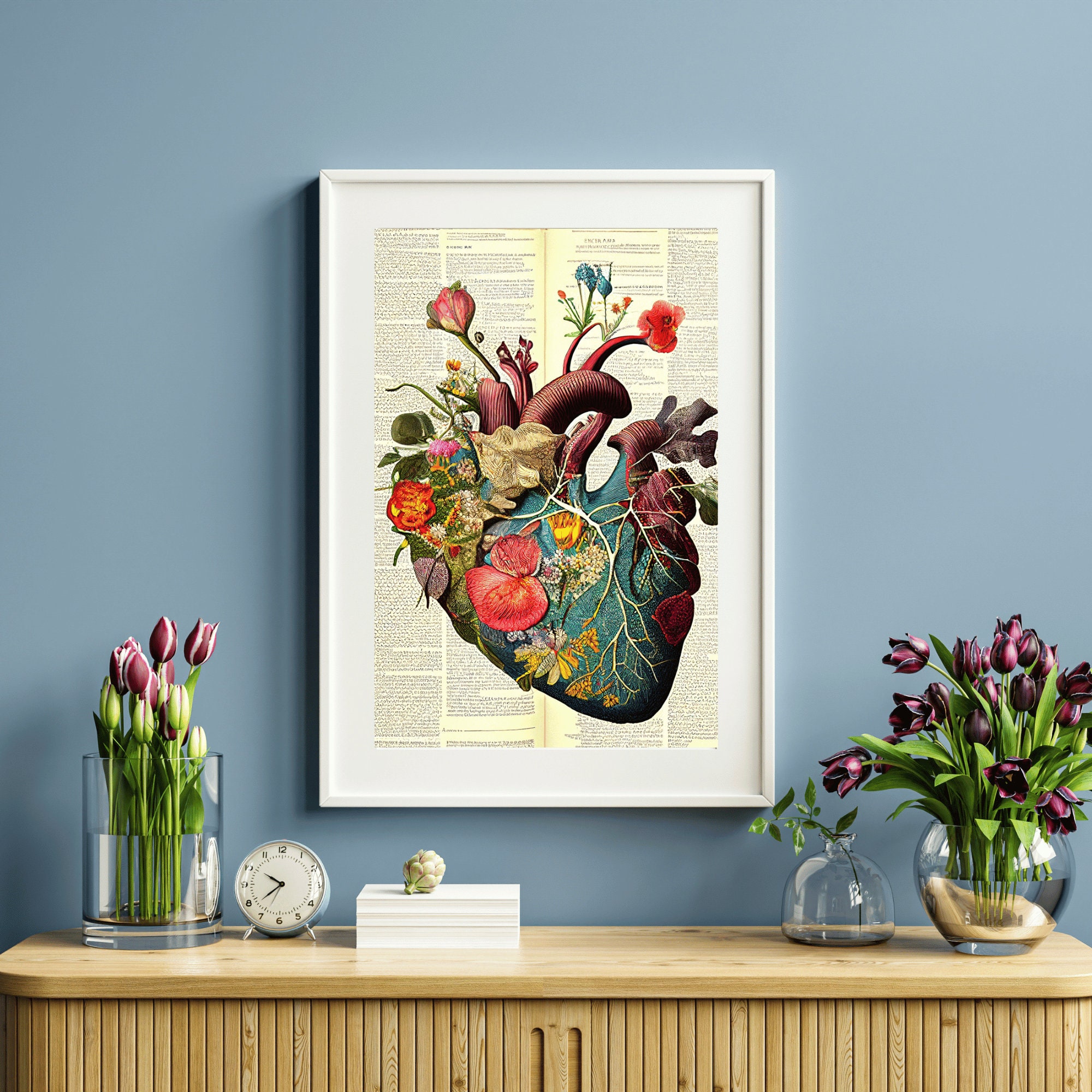 Digital Download Anatomical Botanical Heart Anatomy Poster Unique ...