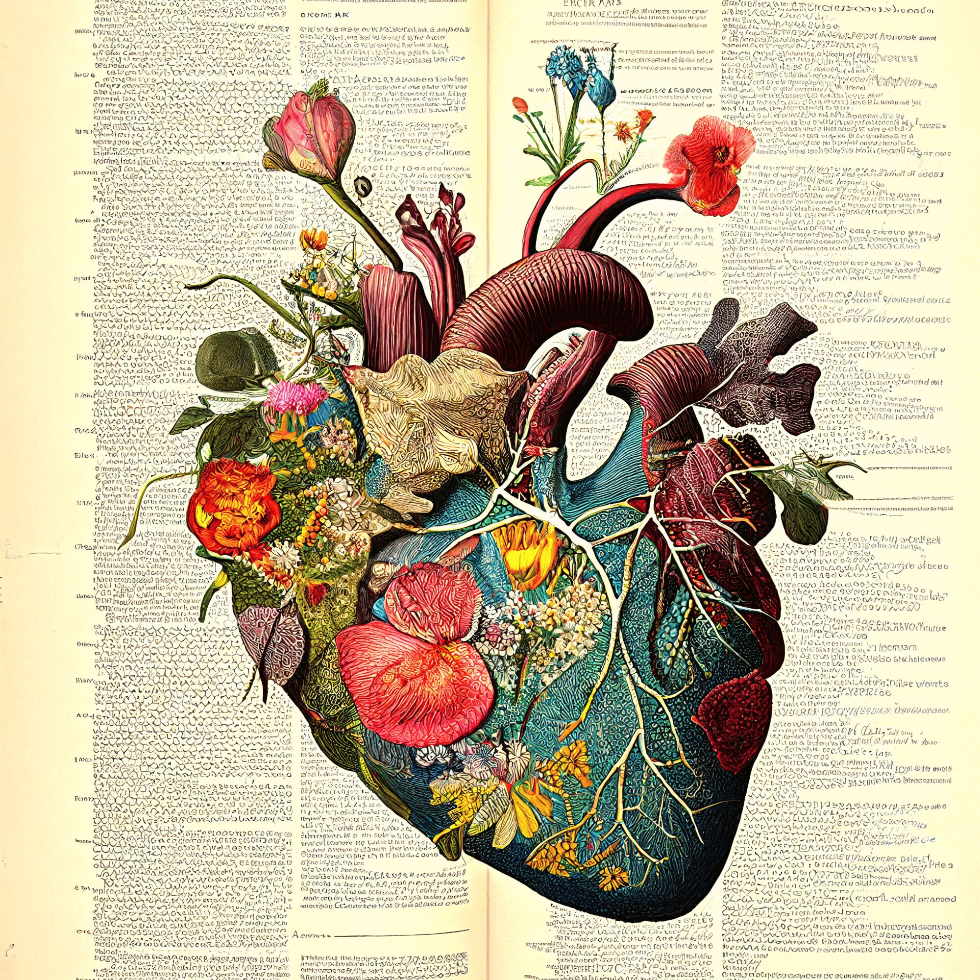Digital Download Anatomical Botanical Heart Anatomy Poster Unique ...