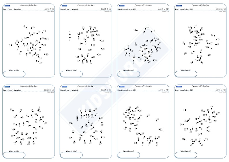 Connect the Dots Printable Pages for ALL (40 Pages), Dot to Dot Puzzle ...