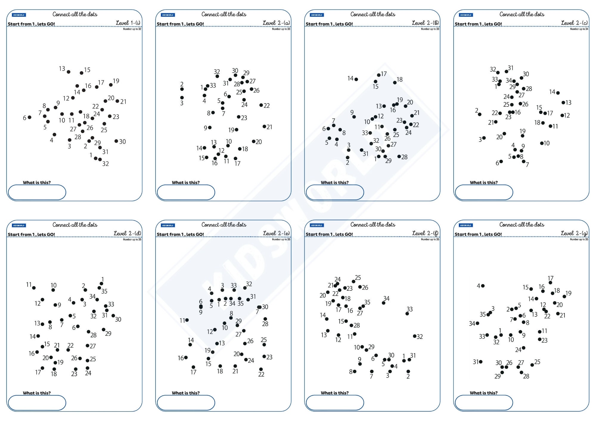 Connect the Dots Printable Pages for ALL 40 Pages, Dot to Dot Puzzle ...
