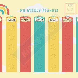 Weekly Planner for Kids, Kids Weekly Planner Printable Pages, Visual ...