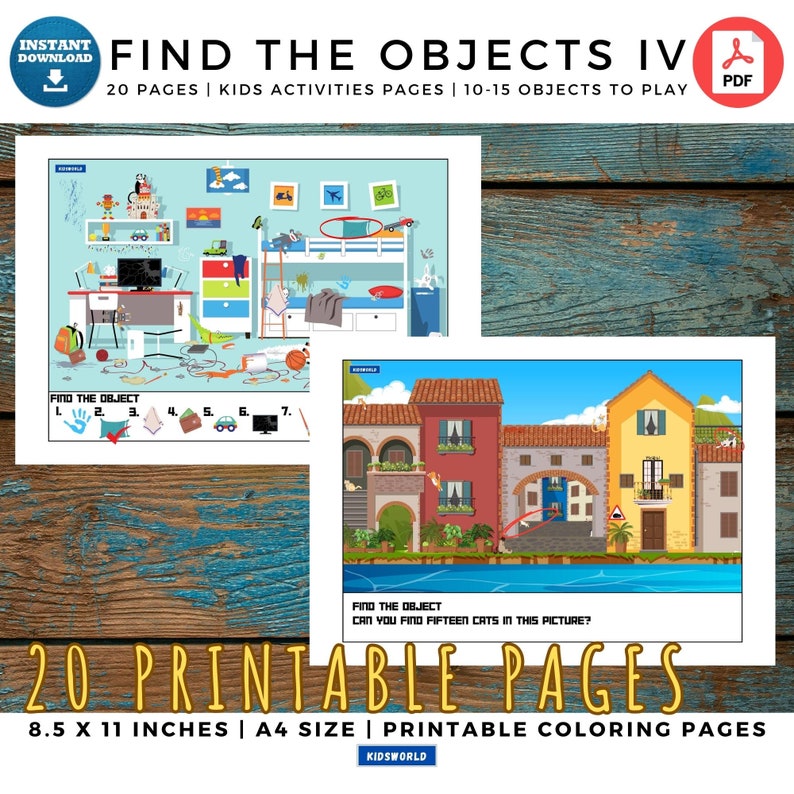 Find the Objects IV Activities Printable Pages| Kids Activities Pages ...