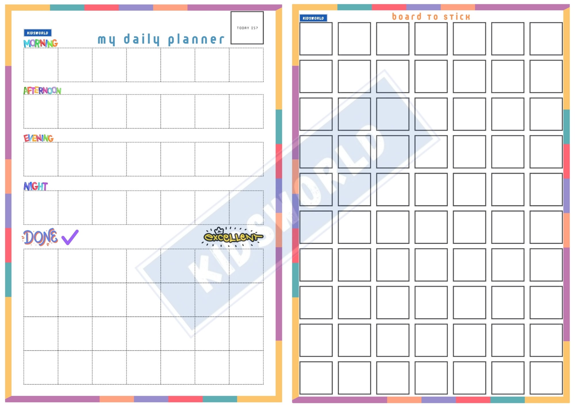 Kids Daily Planner, Daily Kids Calendar, Visual Schedule for Toddlers ...