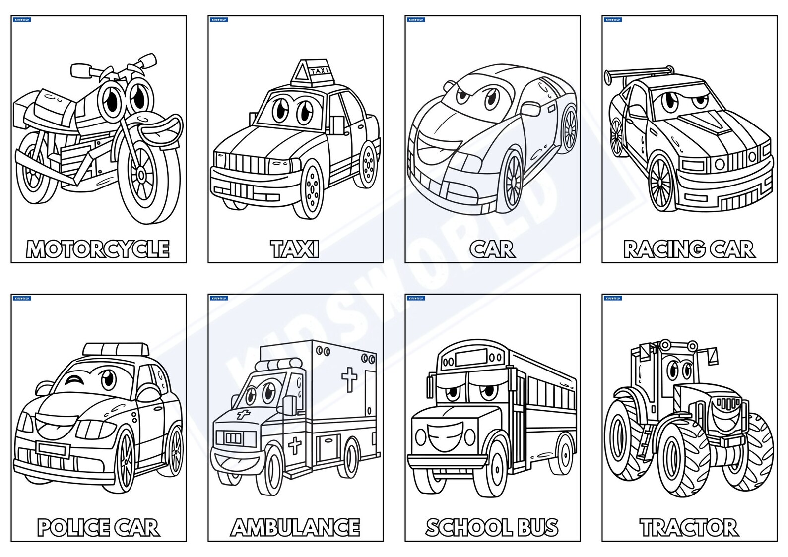 Vehicle Kids Coloring Pages for Kids Printable Coloring Pages for Kids ...