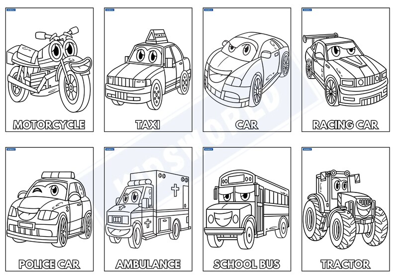 Vehicle Kids Coloring Pages for Kids Printable Coloring Pages for Kids ...