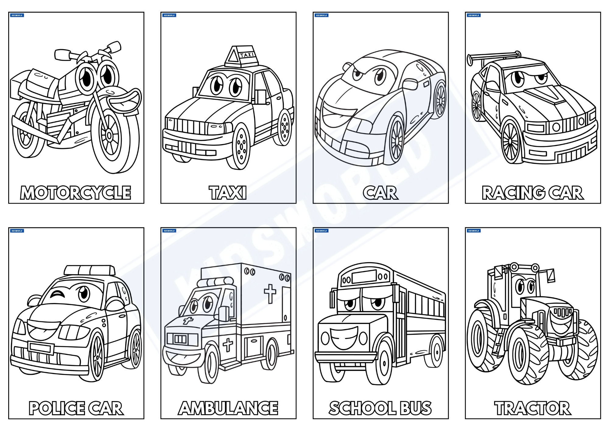 Vehicle Kids Coloring Pages for Kids Printable Coloring Pages for Kids ...