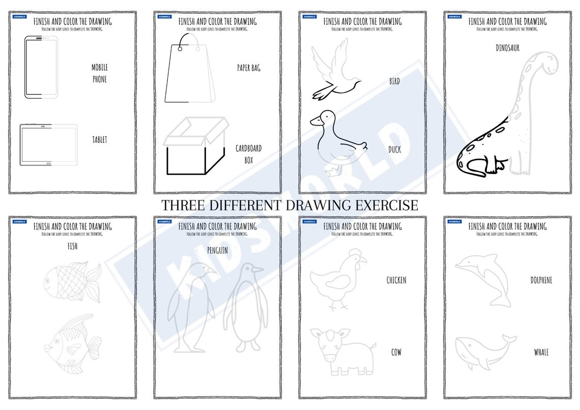 Finish the Drawing Printable Activities for Kids | Kids Busy Coloring ...