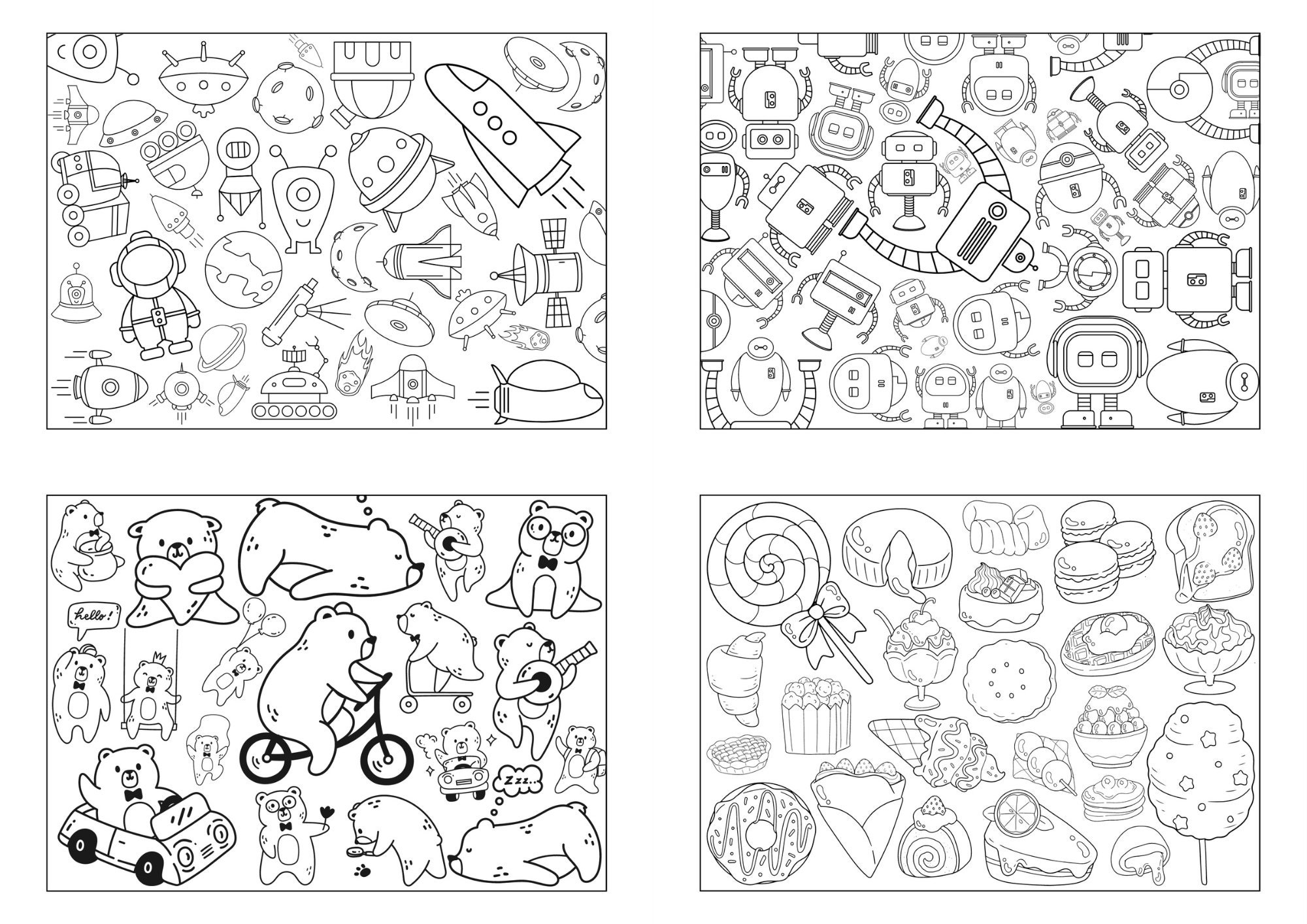 Kids Seamles Printable Coloring Pages | 10 Pages | Busy Coloring Pages ...