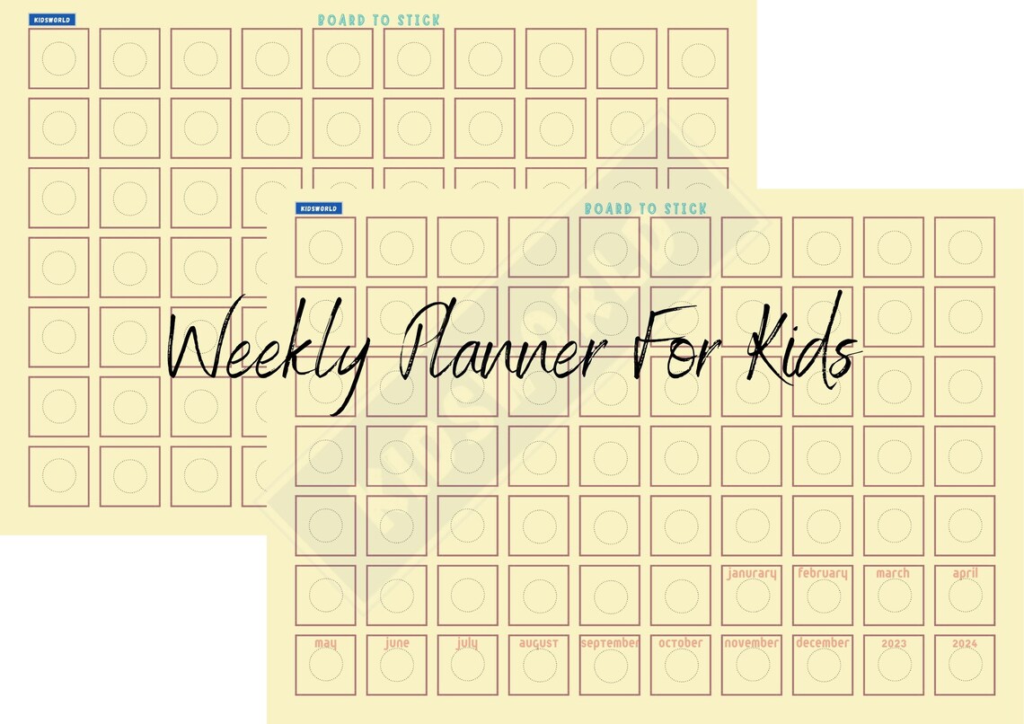 Weekly Planner for Kids, Kids Weekly Planner Printable Pages, Visual ...