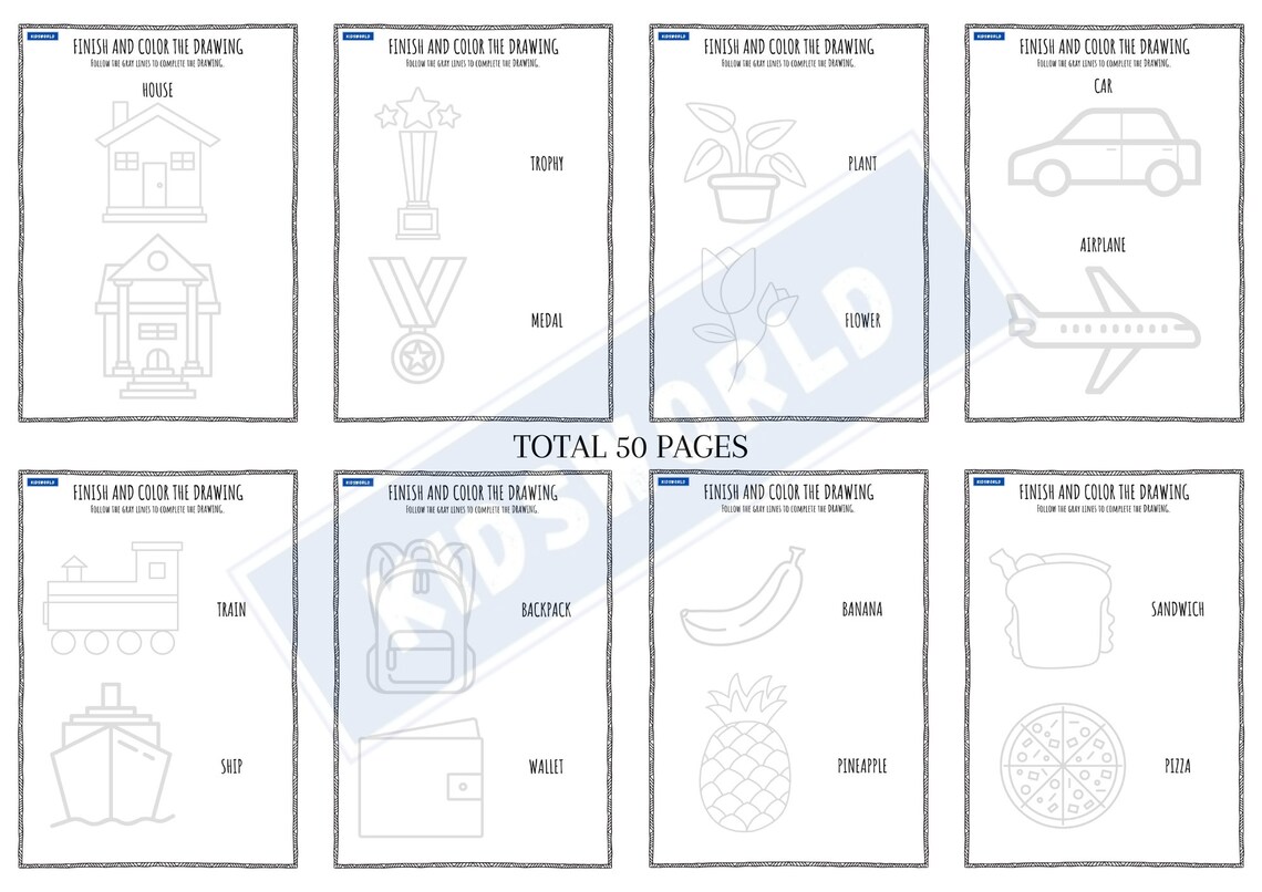 Finish the Drawing Printable Activities for Kids | Kids Busy Coloring ...
