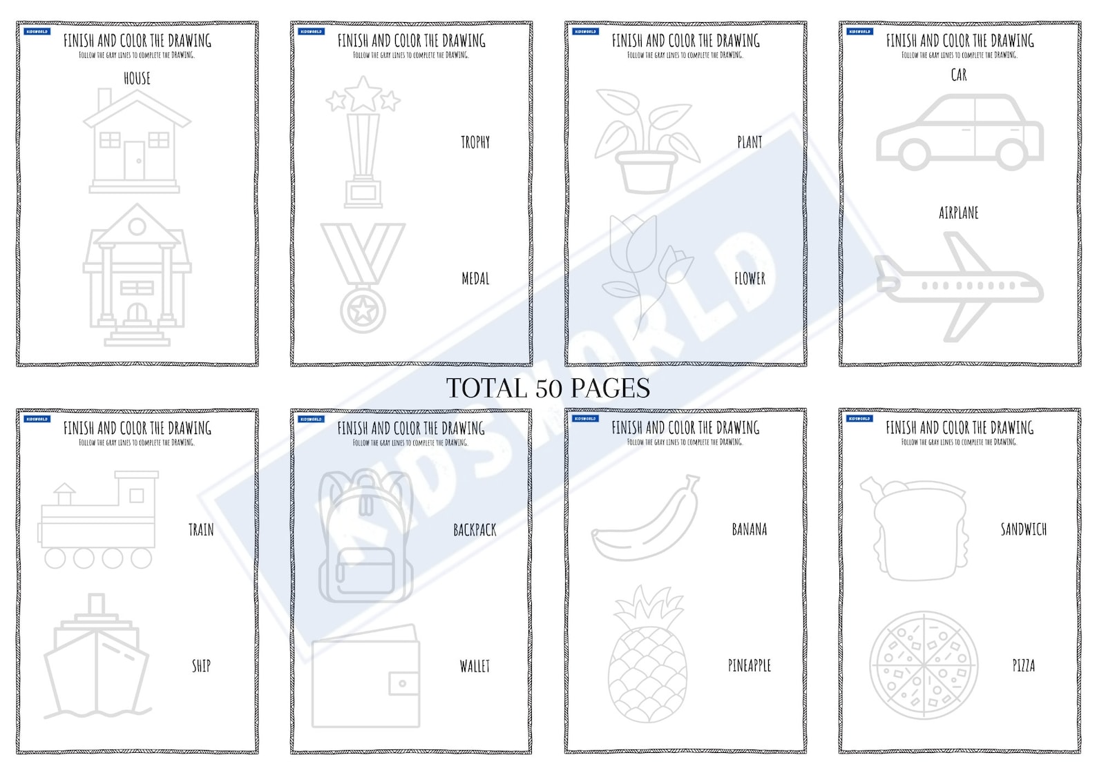 Finish the Drawing Printable Activities for Kids | Kids Busy Coloring ...