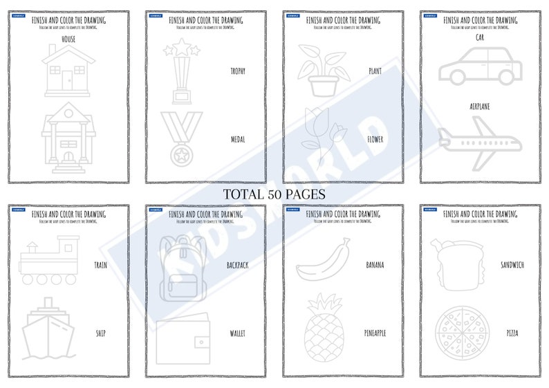 Finish the Drawing Printable Activities for Kids | Kids Busy Coloring ...