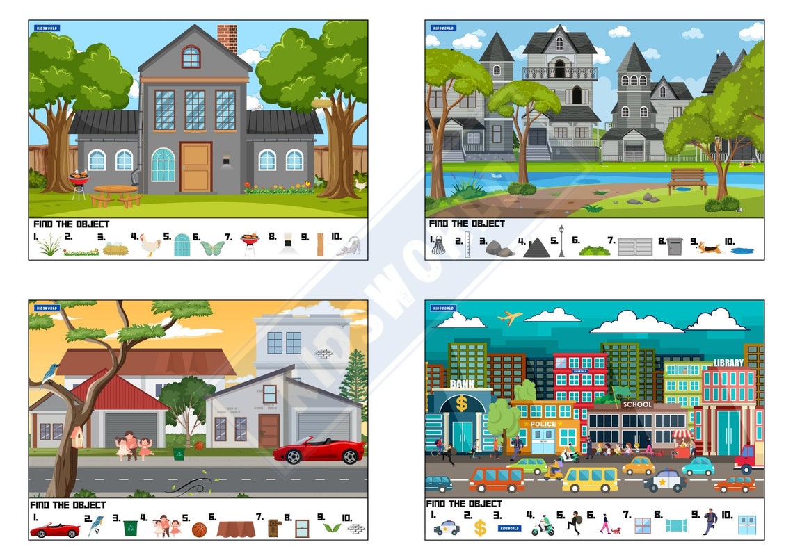 Find the Objects IV Activities Printable Pages| Kids Activities Pages ...