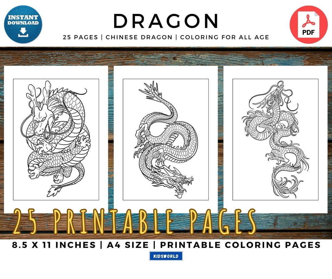 Dragon Printable Coloring Pages for All Age | Ancient Dragon ...