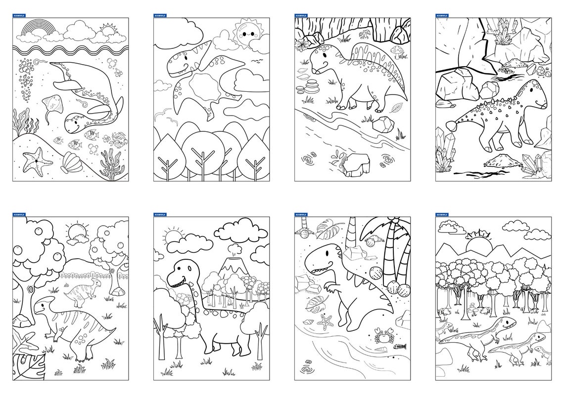 Dinosaur Printable Coloring Pages for Kids | 10 Coloring Pages | Busy ...