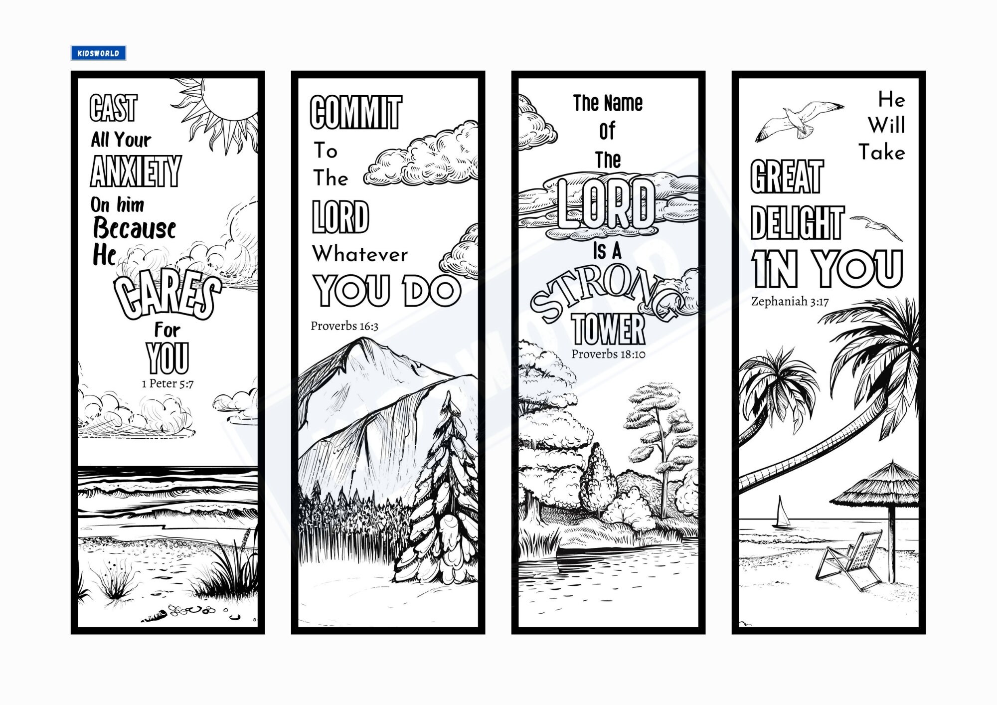 Bible Verse XIII: Printable Bible Verse Christian Coloring Bookmarks ...