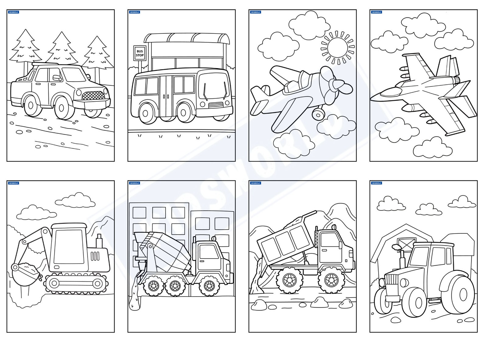 Vehicle Kids Coloring Pages, Fun Coloring Pages for Kids, Coloring ...