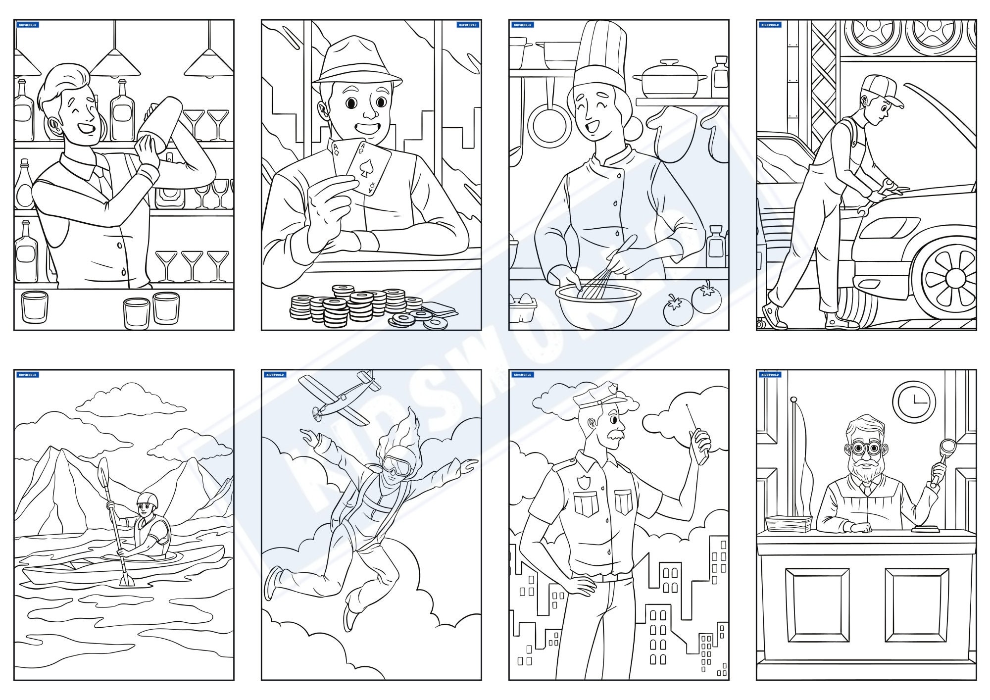 Pastime Printable Coloring Pages Busy Coloring Pages for All Occupation ...