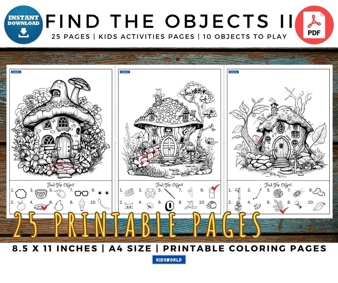 Find the Objects II Activities Printable Pages| Kids Activities Pages ...